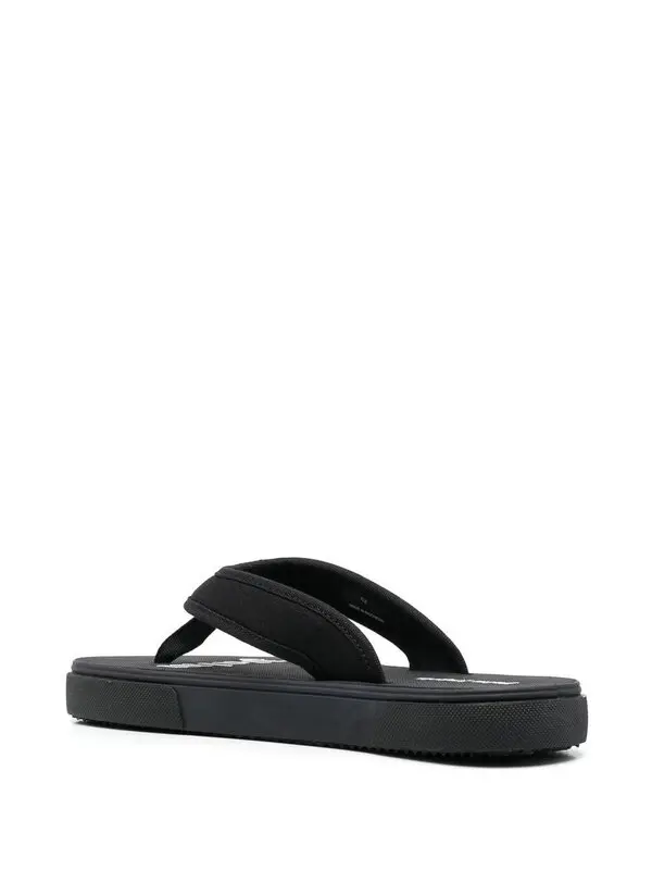 Palm Angels Logo-tag Flip Flops - Black