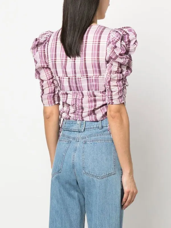 MARANT ETOILE Checked Cropped Top