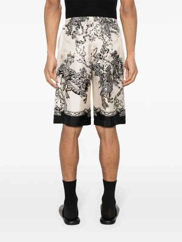 Gucci Baroque-print Silk Shorts