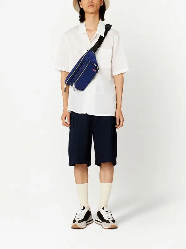 AMI Paris Straight-leg Cargo Shorts - Blue