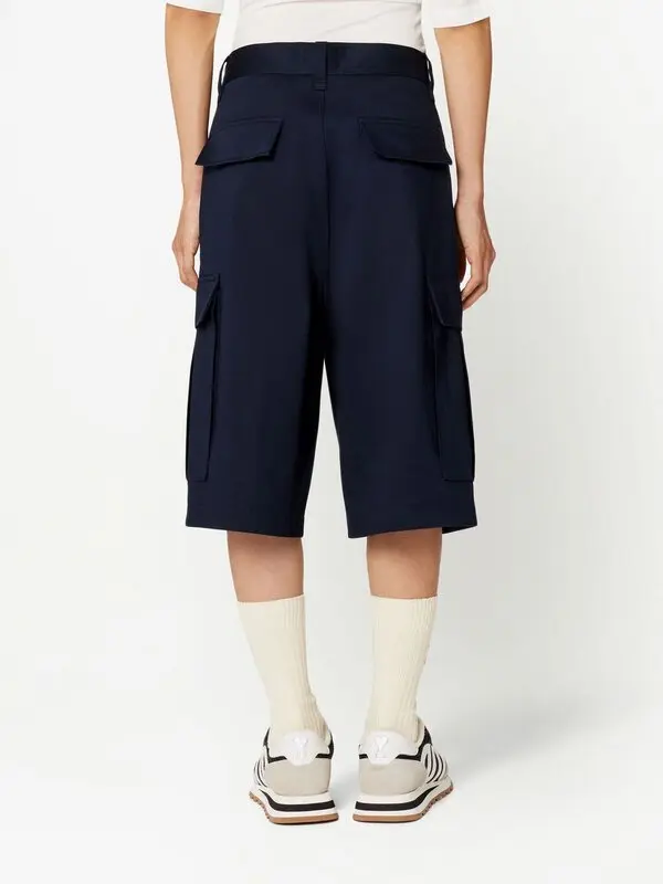 AMI Paris Straight-leg Cargo Shorts - Blue