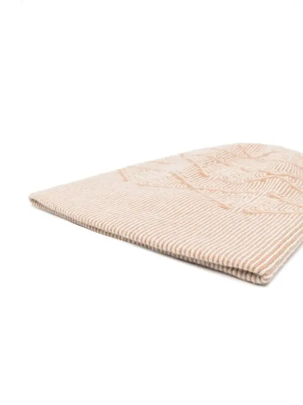 BARRIE Monogram Cashmere Beanie - Brown