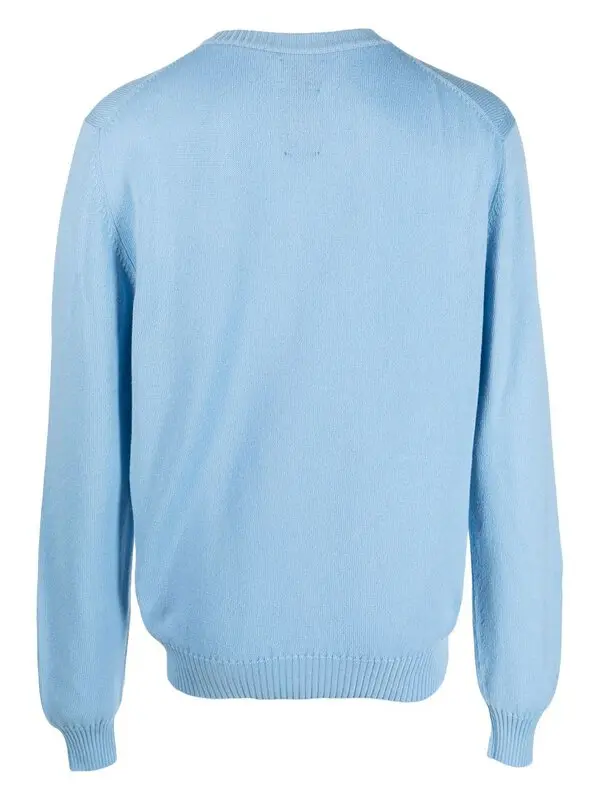 BARRIE B Label Cashmere Jumper - Blue