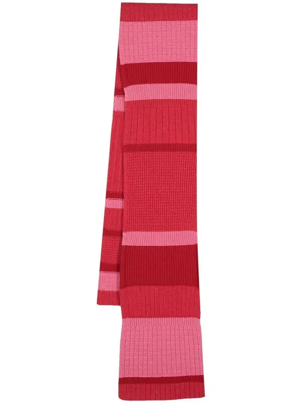 BARRIE Textured Cashmere Scarf - Red