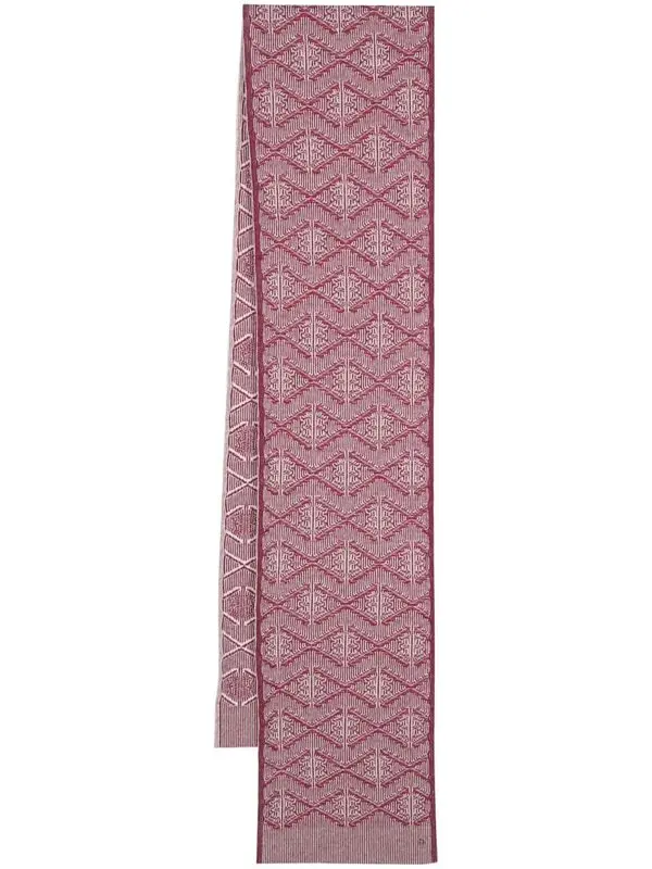 BARRIE Cashmere Monogram Scarf - Pink