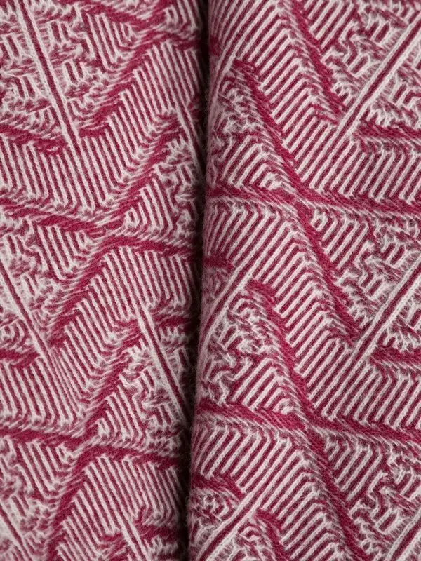 BARRIE Cashmere Monogram Scarf - Pink