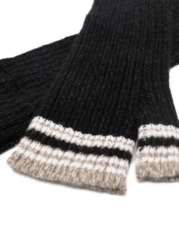 BARRIE Cashmere Fingerless Gloves - Black