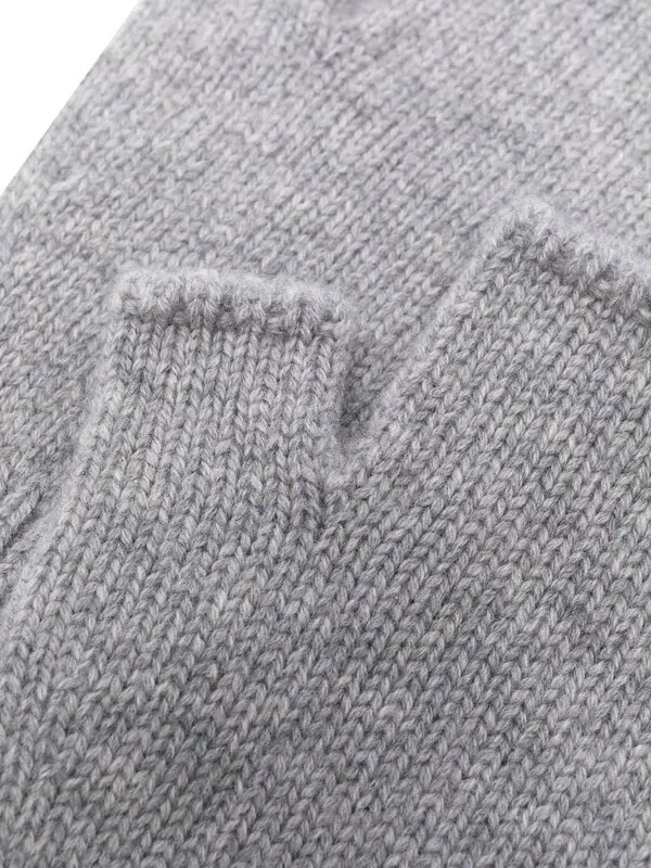 BARRIE Fingerless Knit Gloves - Grey