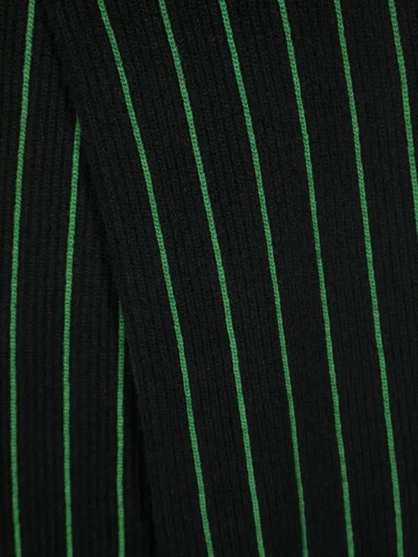 BARRIE Stripe-print Logo-crest Scarf - Black