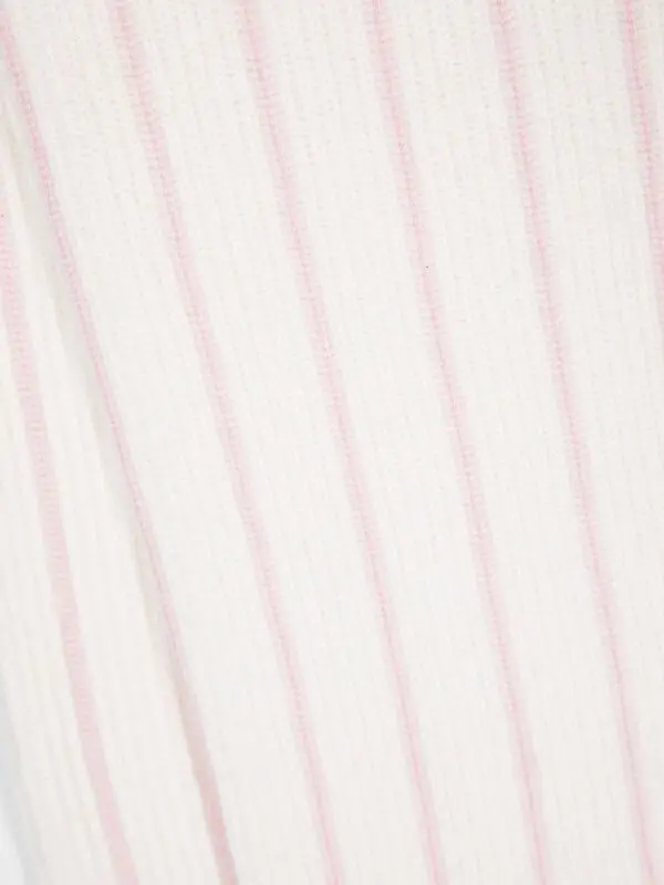 BARRIE Stripe-print Logo-crest Scarf - Neutrals