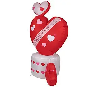 NORTHLIGHT 5' Inflatable Lighted Valentine's Da Heart Decor