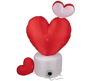 NORTHLIGHT 5' Inflatable Lighted Valentine's Da Heart Decor