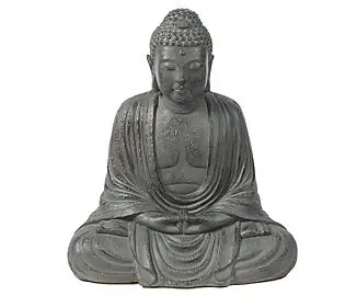 LUXEN HOME Luxenhome Gray Mgo Meditating 17' H Buddha Gard N Statue - One-color