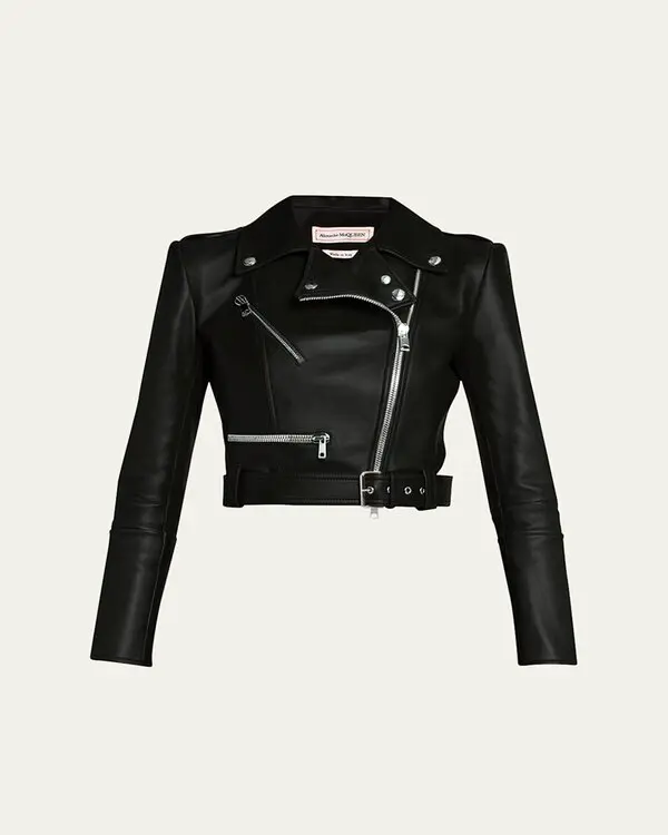 Alexander McQueen Cropped Biker Jacket