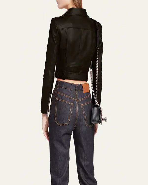 Alexander McQueen Cropped Biker Jacket
