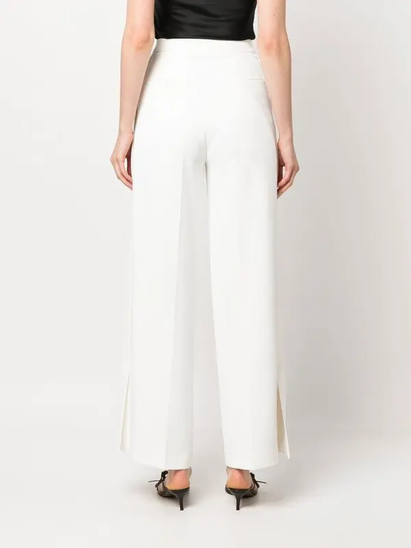 BLANCA VITA Overlapping-panel Palazzo Trousers - White