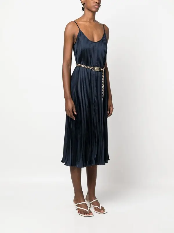 Michael Kors Pleated Slip Dress In Blue - 50% Off | Editorialist