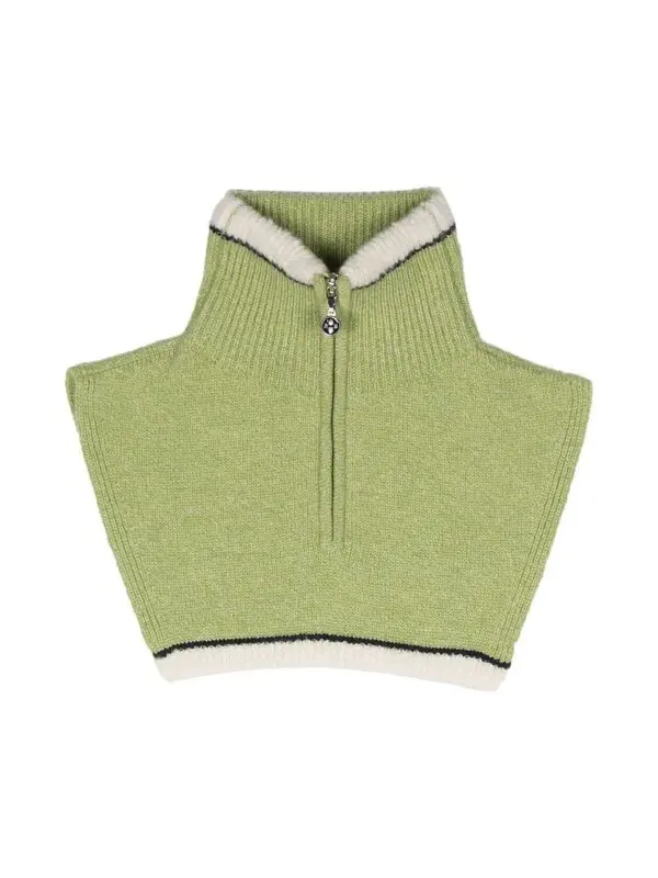 BARRIE Knitted Zip-up Scarf - Green