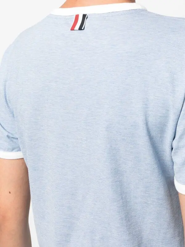 Thom Browne Contrast-trim T-shirt - Blue
