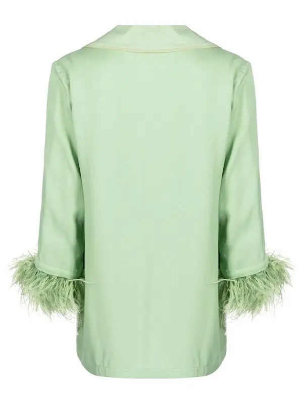 Sleeper Party Feather-embellished Pajama Set