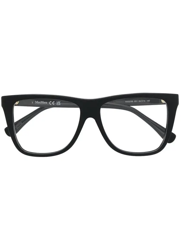Max Mara Logo-print D-frame Glasses - Black