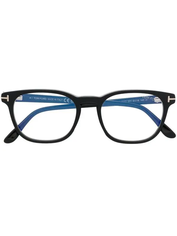 TOM FORD T-logo Square-frame Glasses - Black