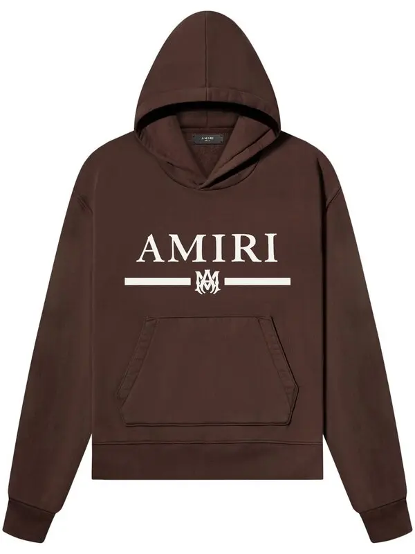 Amiri Logo-print Hoodie - Brown