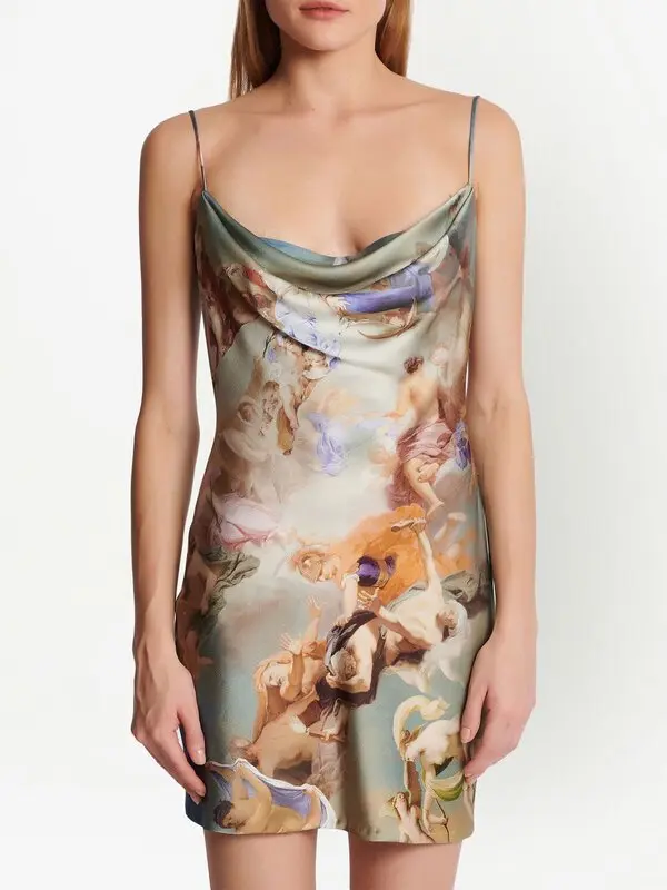 Balmain Sky-print Minidress - Blue
