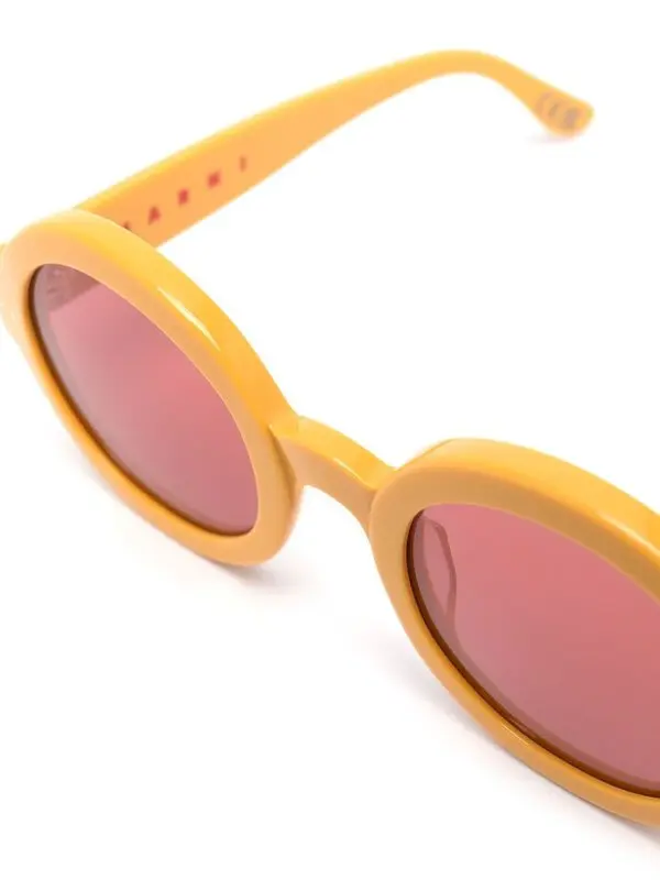 Marni Logo-print Round-frame Sunglasses