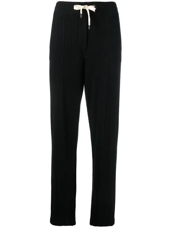 Brunello Cucinelli Ribbed-knit Straight-leg Trousers