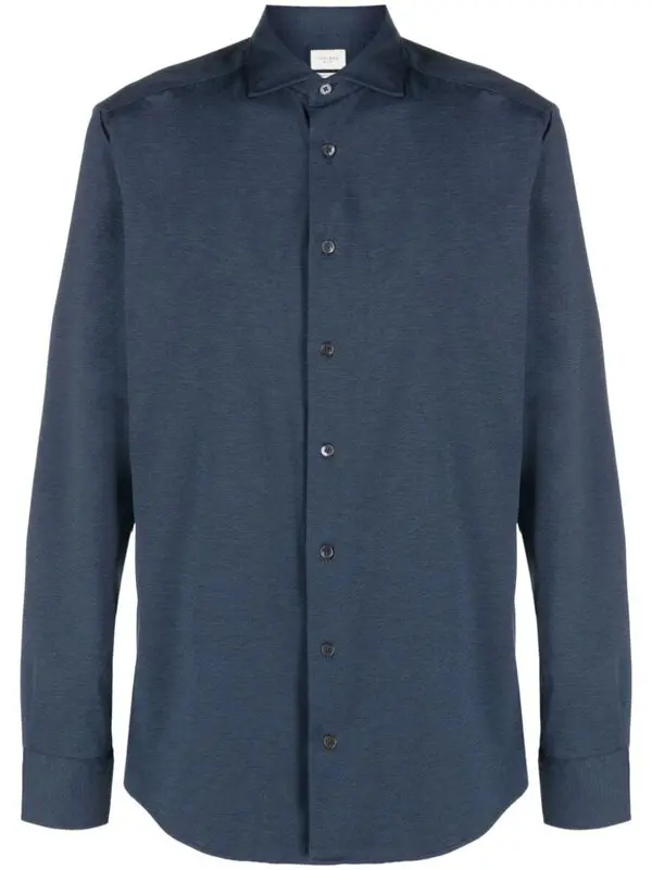 TRAIANO MILANO Ribbed Longsleeved Shirt - Blue