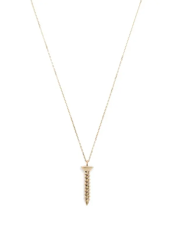 Mateo 14kt Yellow Gold Screw Pendant Necklace - Silver