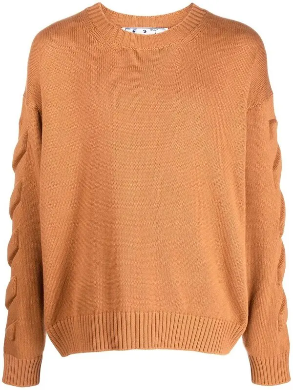 Off-White 3d Diag Crewneck Jumper - Orange