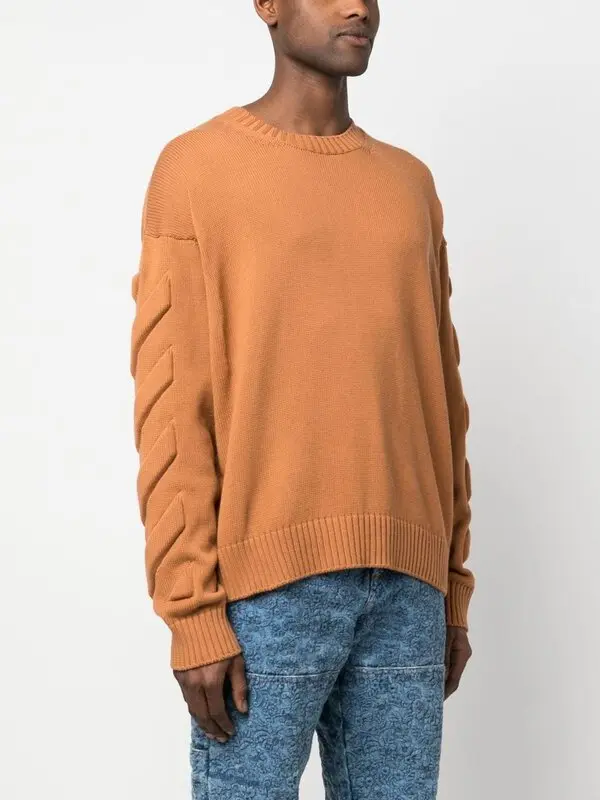 Off-White 3d Diag Crewneck Jumper - Orange