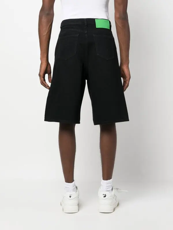 Off-White Patch Wide-leg Denim Shorts