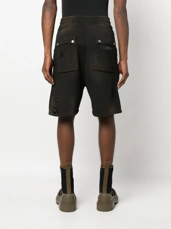 Balmain Ripped Cotton Shorts