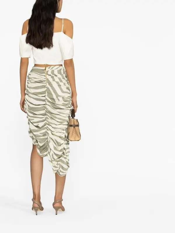 Balmain Zebra-print Midi Skirt - Neutrals