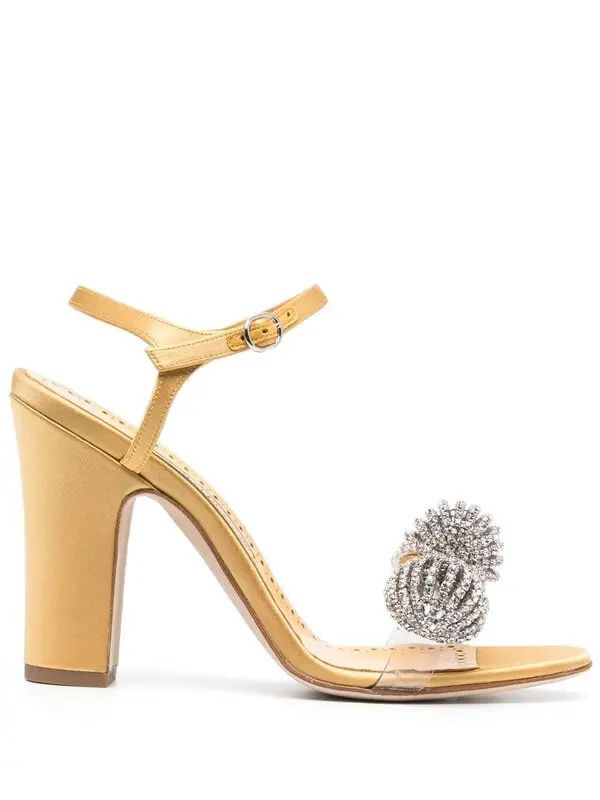 Manolo Blahnik Ostria 90mm Star-embellished Sandals - Yellow