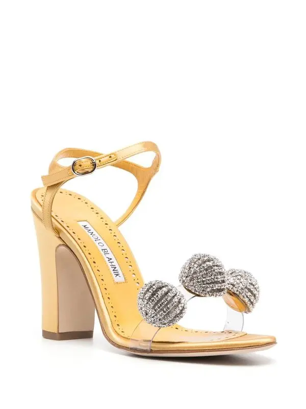Manolo Blahnik Ostria 90mm Star-embellished Sandals - Yellow