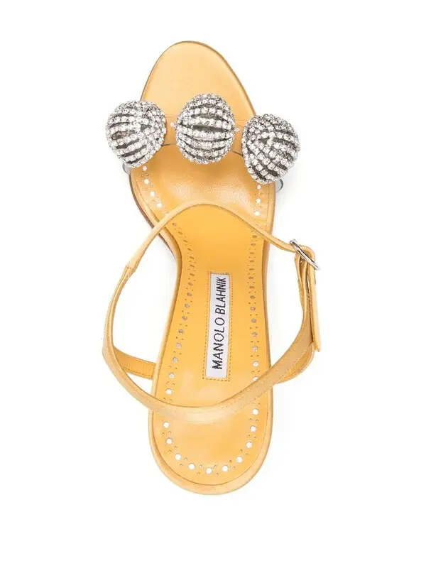 Manolo Blahnik Ostria 90mm Star-embellished Sandals - Yellow