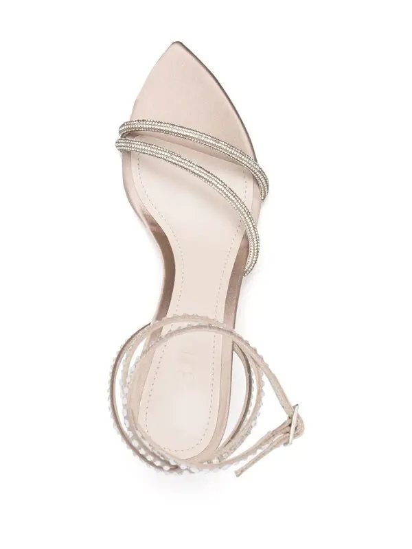 3JUIN Crystal-embellished Low-heel Sandals