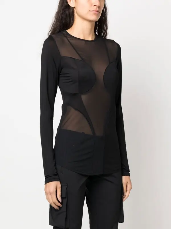Balmain Panelled Semi-sheer Top