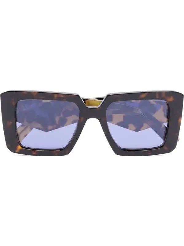 Prada Tortoiseshell Geometric Frame Sunglasses - Brown