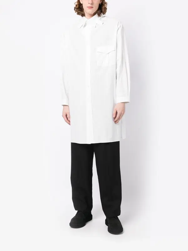 Yohji Yamamoto Tab-collar Long Shirt
