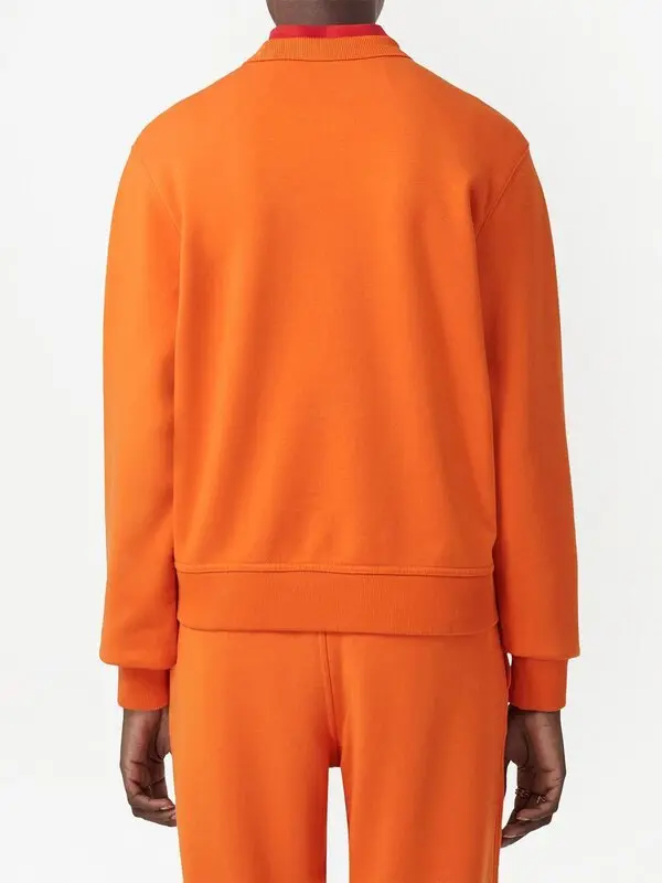 Burberry Oak Leaf Crest-Embroidered Sweatshirt In Orange - 45% Off