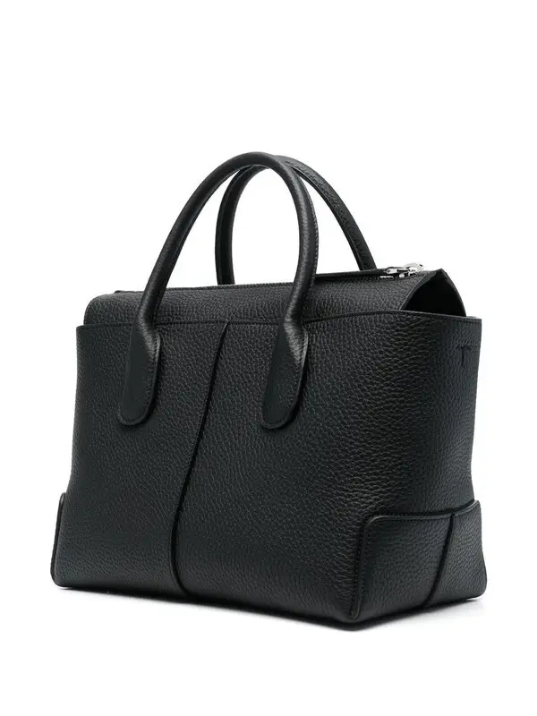 TOD'S Grained Leather Medium Tote Bag - Black