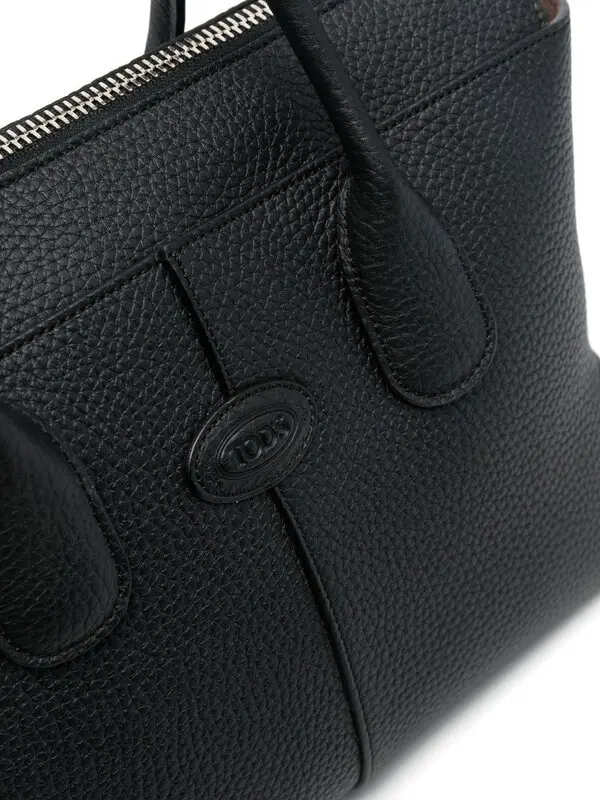 TOD'S Grained Leather Medium Tote Bag - Black