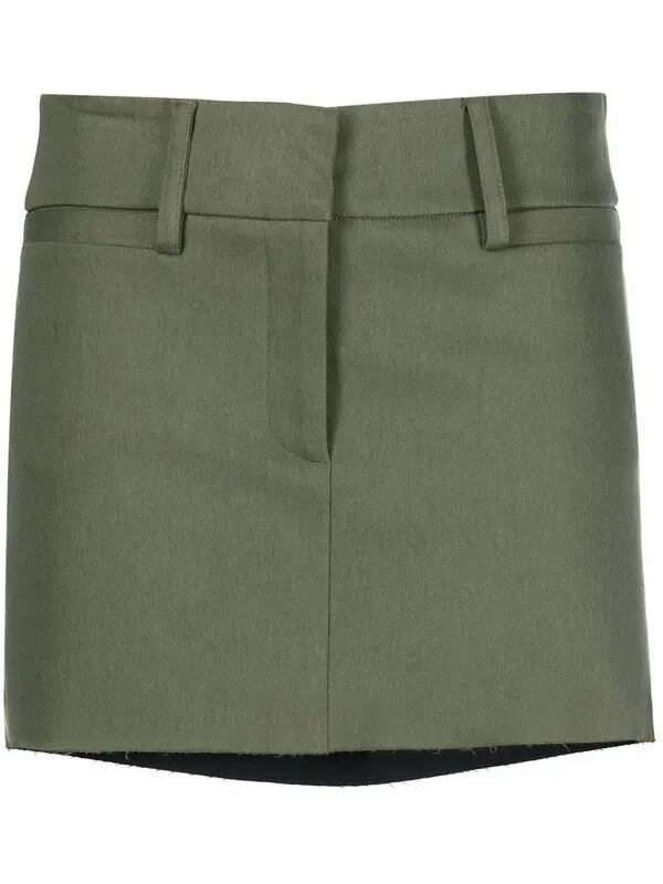 BLANCA VITA Concealed-front Fastening Mini Skirt - Green