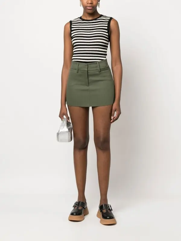 BLANCA VITA Concealed-front Fastening Mini Skirt - Green