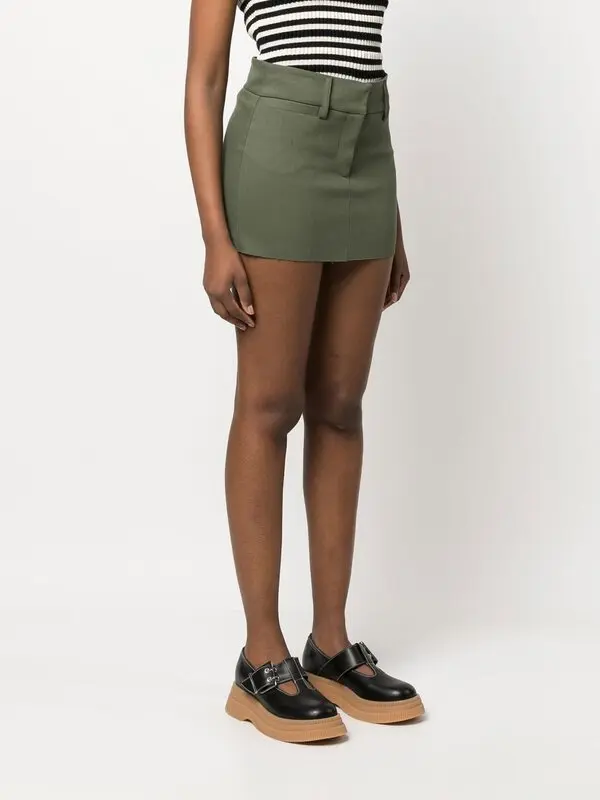 BLANCA VITA Concealed-front Fastening Mini Skirt - Green